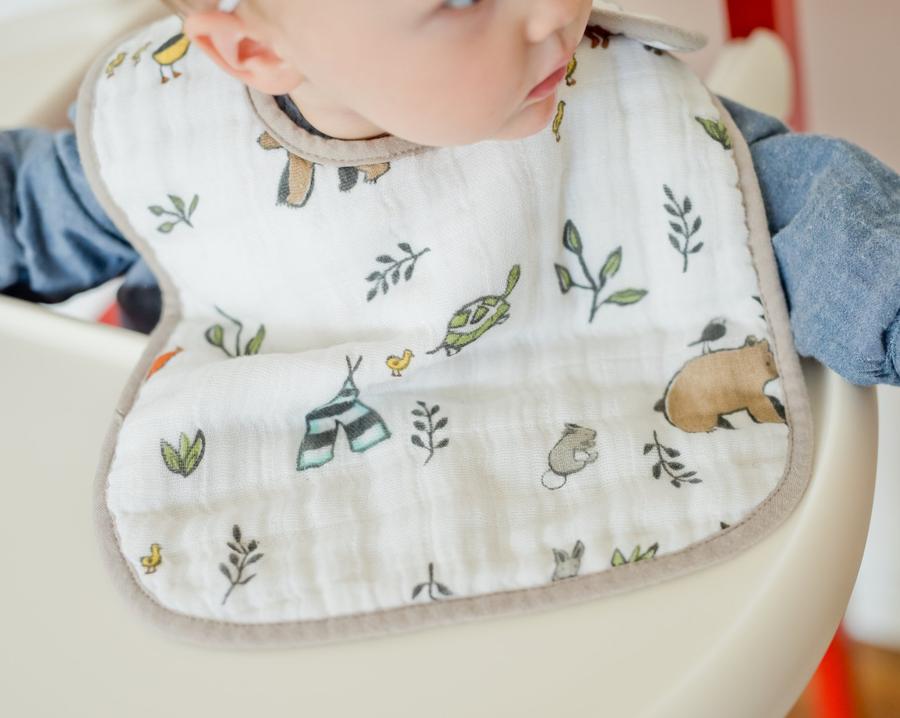Little Unicorn, Muslin Classic Bib Forest | The Secret Treehouse