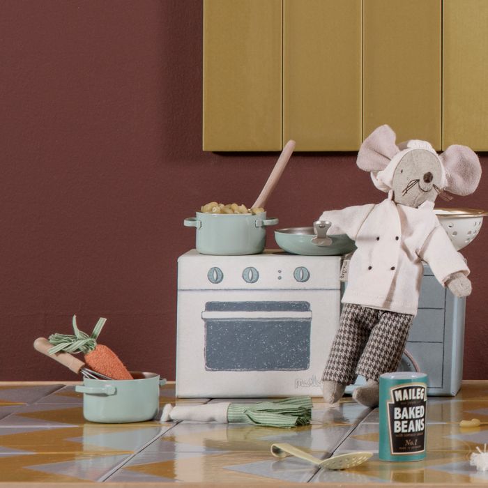 Maileg Chef Mouse with Pot & Spoon | The Secret Treehouse